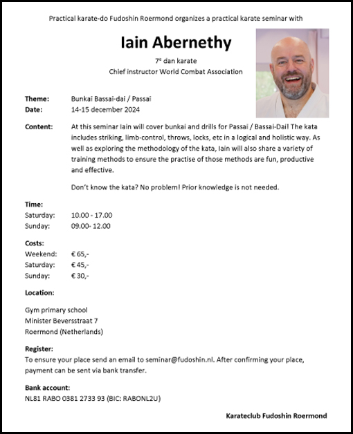 Seminar in Roermond, Netherlands! - Iain Abernethy